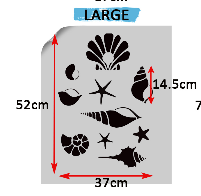 Sea Shells Stencil Mollusc Nautical Craft Art Wall Decor Painting Ideal ...