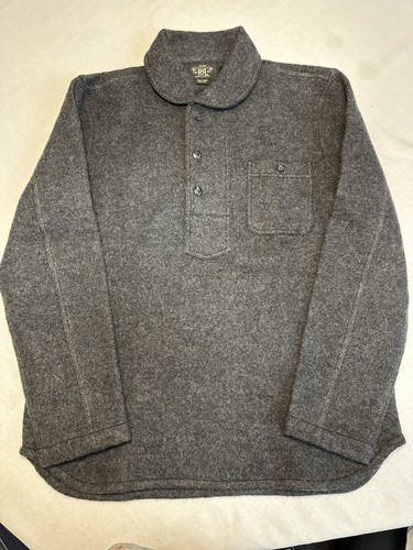 RRL Ralph Lauren Gray Rounded Collar Wool Nautical Jacket Workshirt Men ...