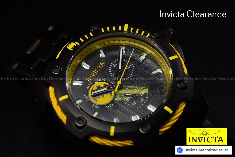 RARE Invicta Mens DC COMICS BATMAN Quartz 47mm Lim Ed Black Tone SS ...