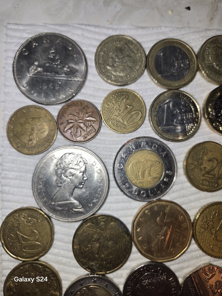 INTERNATIONAL COIN LOT EUROS POUNDS LIRA FRENCH FRANCS MORE SEE DESC ...