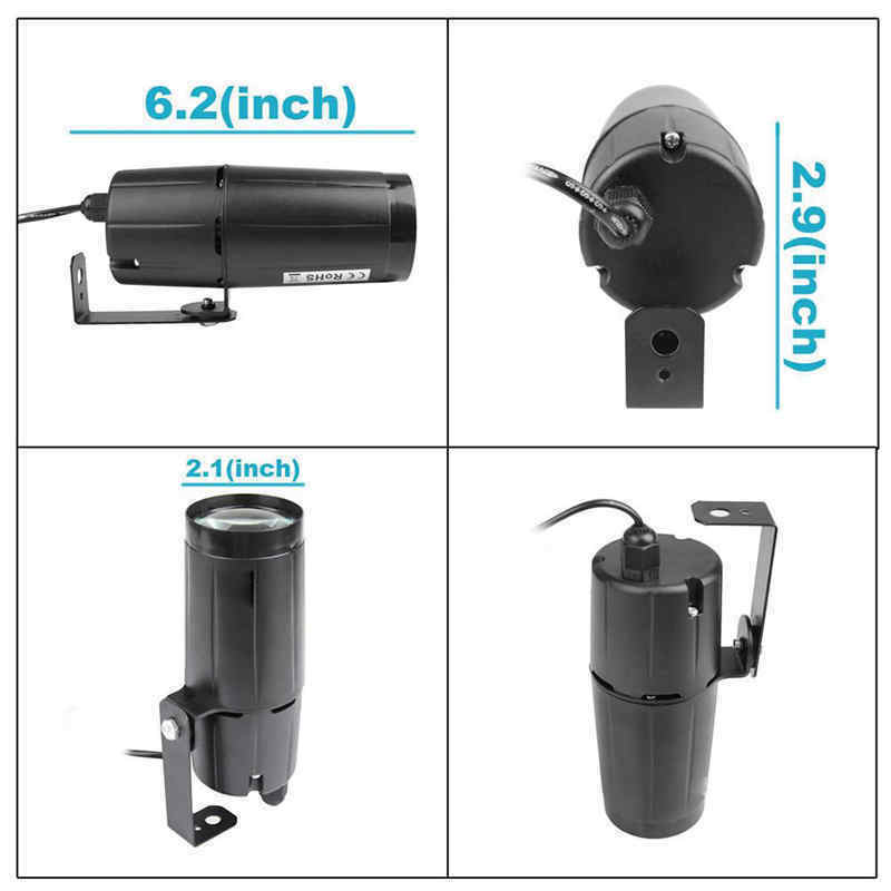 8PCS Mini White LED Disco Ball Pin Spot Lights Beam Club Party Stage ...