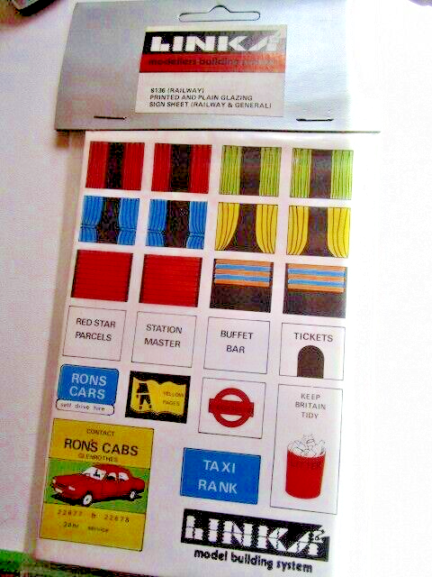 Linka Model Bldg. System HO #8136 Railway & General Sign Sheet ...