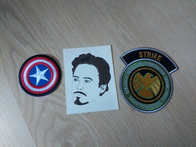 SHIELD/Captain America Patches And Tony Start Tattoo - official merchandise | eBay Australia
