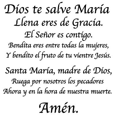 Hail Mary in Spanish (Dios te Salve Maria) Vinyl Decal | eBay