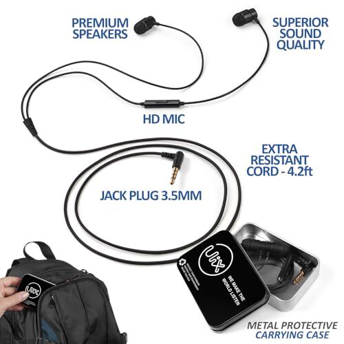 UliX Rider Wired Earbuds in-Ear Headphones Earphones with Microphone 5 ...