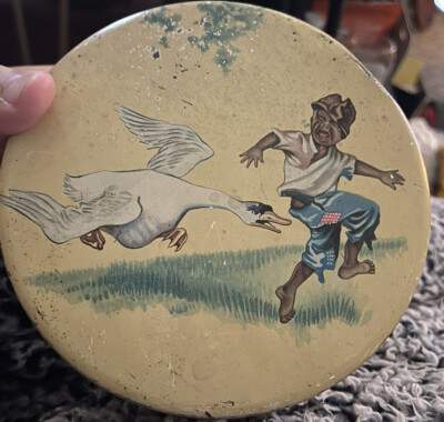 Vintage Americana Tin Goose Chasing Child | eBay