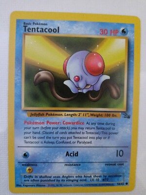 Pokemon - Base Set - Tentacool - Fossil 56/62 - Common - Card NM MINT ...