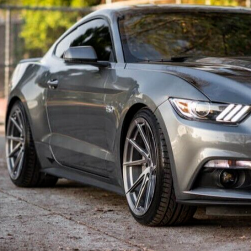 20'' Stance SF01 Silver Brushed Staggered wheels for Ford Mustang S650 ...