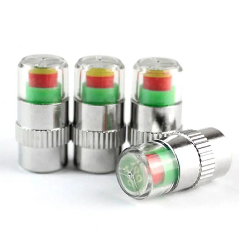 4 Pk Tire Pressure Check Valve Stem Caps Fit All Cars, SUV's, Trucks | eBay
