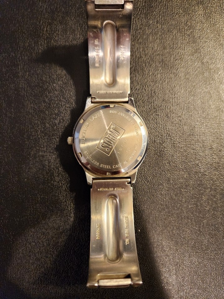 Vintage STORM Nuclear Lazer Stainless Steel Blue Dial Watch Dead ...
