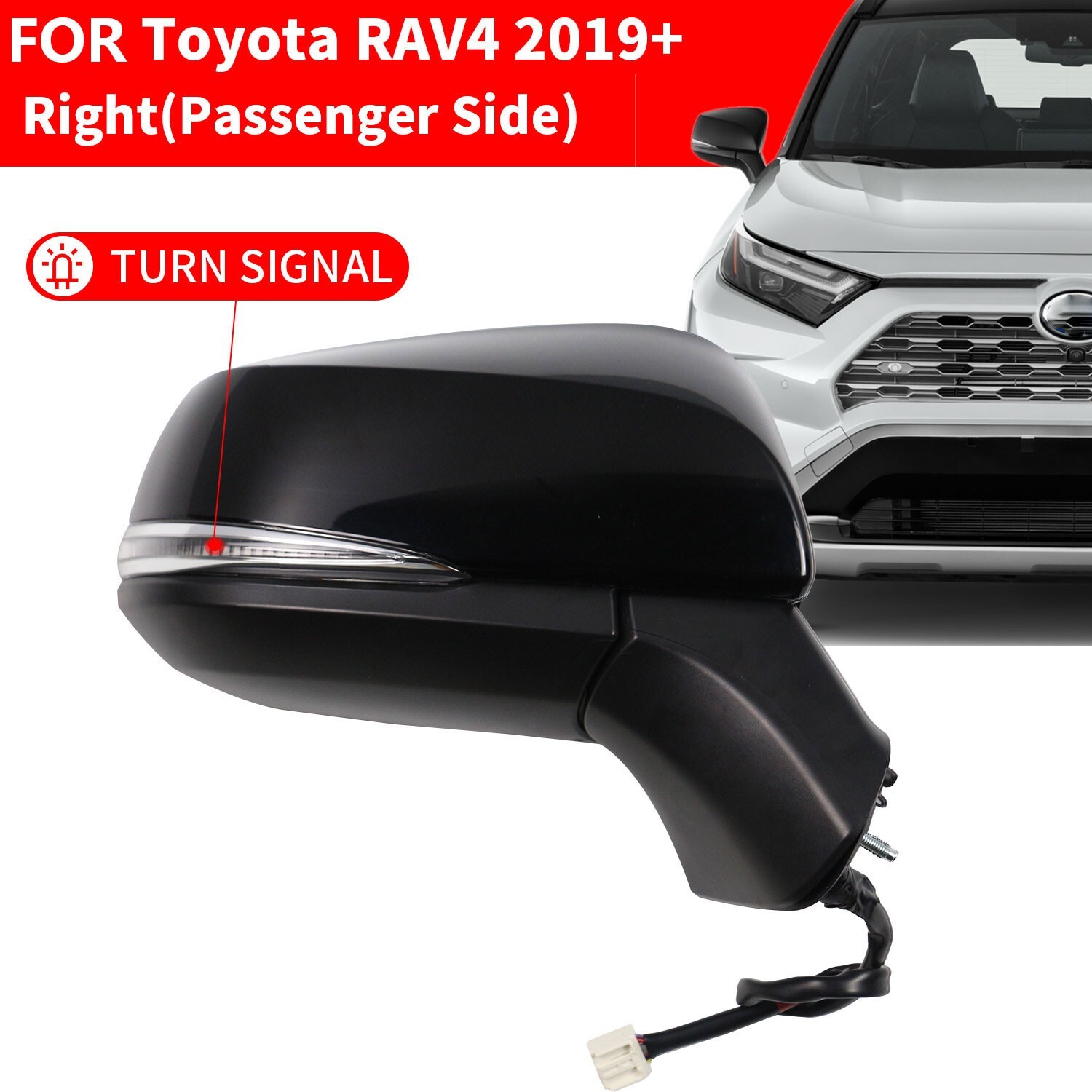 Side View Mirror For 19-24 Toyota RAV4 Heated Turning Lamp BSM Right ...