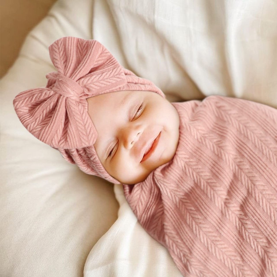DRESHOW BQUBO Baby Swaddle Blankets for Girls, 4PCS Newborn Accessories ...