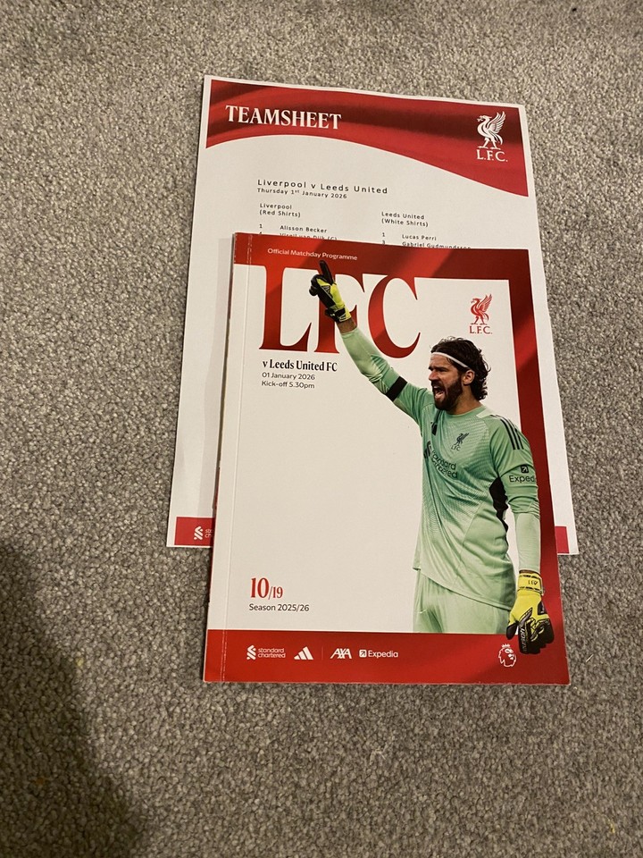 Liverpool FC LFC vs Leeds United - Official Matchday Programme with ...