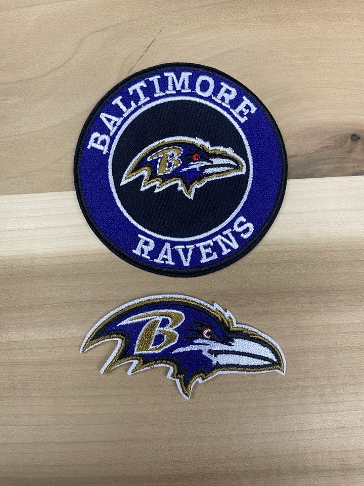 LOT SET 3 BALTIMORE RAVENS NFL FOOTBAL EMBROIDERED PATCHES IRON ON ...