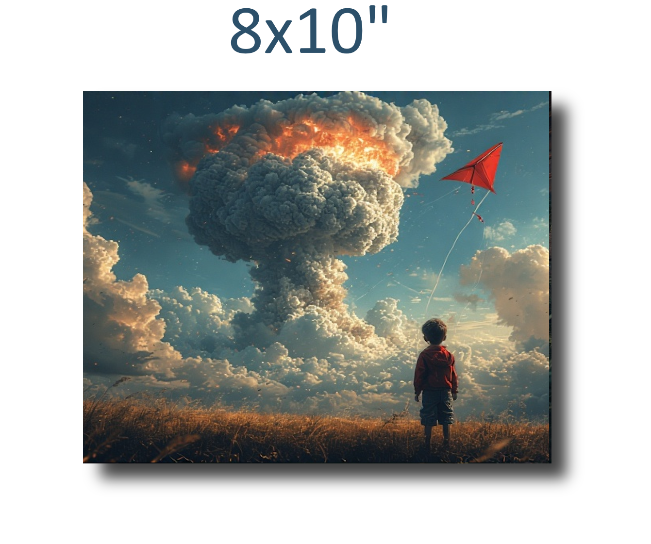 vintage illustration fly kite nuclear bomb cloud Art print Poster 8x10 ...