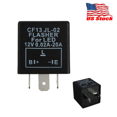 Lighting Turn Signal Hazard LED Flasher Relay CF13 3Pin,No Fast Hyper ...