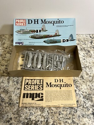1973 MPC Profile Series 1/72 DH Mosquito New Profile Series Open Box ...