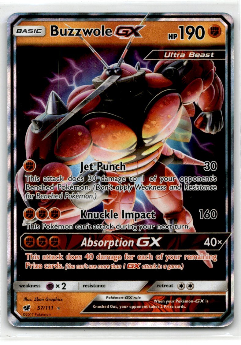 Pokemon Trading Card Buzzwole - GX #57/111 TCG Holo Rare | eBay