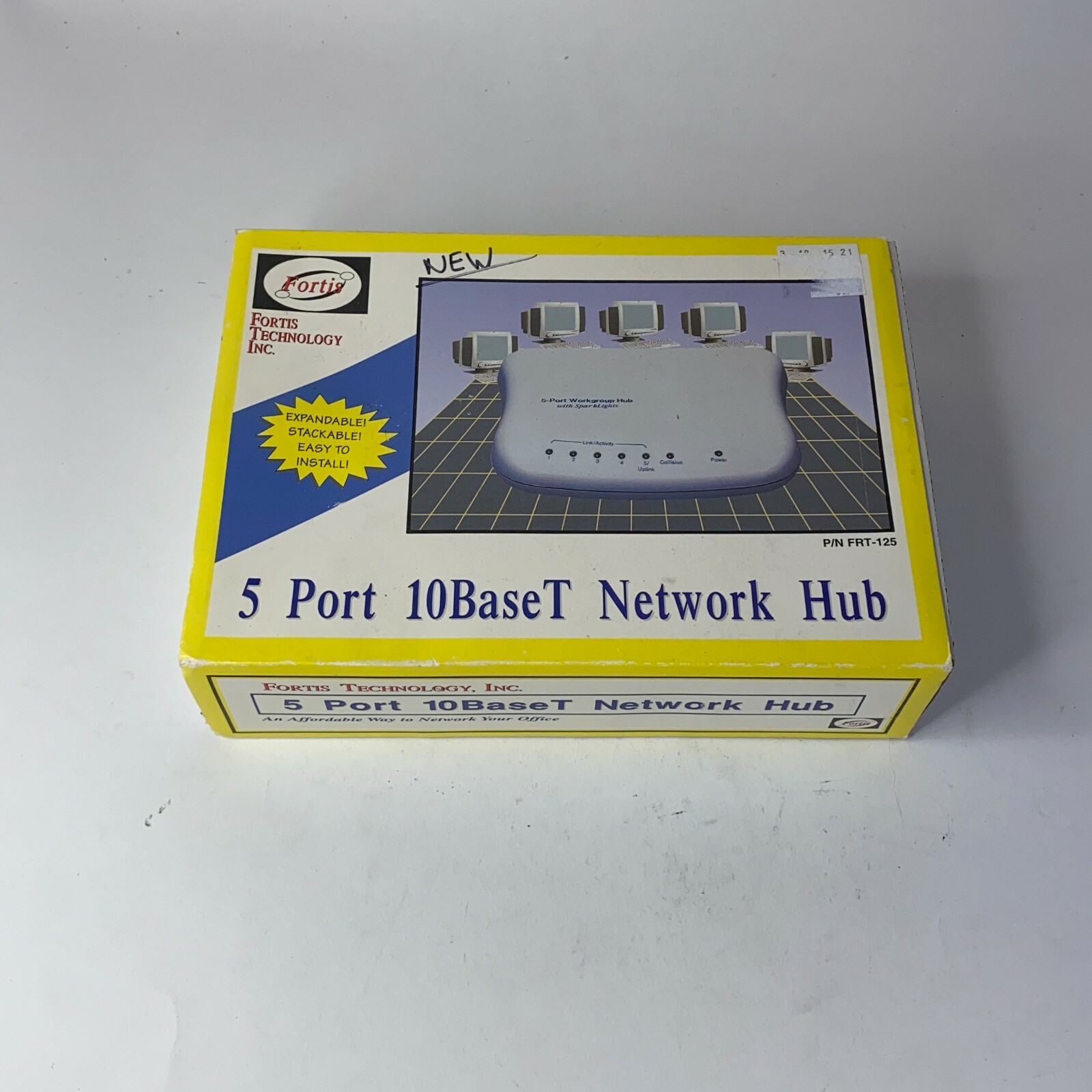 Fortis Technology 5 Port 10BaseT Network Workgroup Hub with Sparklights ...