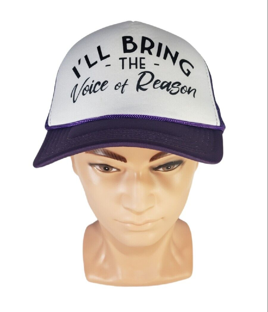 Voice Of Reason Hat Mens One Size Purple Ill Bring The Trucker Snapback Unisex | eBay