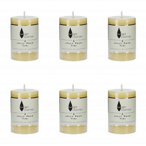 6x Scented Pillar Candle Jolly Pear & Tini Fragrance Cream Candle 5x7 ...