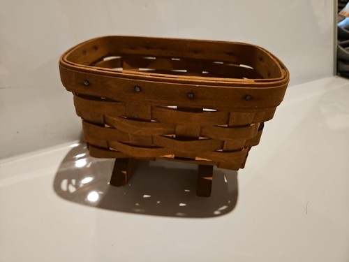 Vintage Longaberger Miniature Doll Cradle Rocker Rocking Basket | eBay