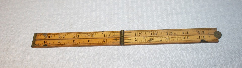 Vintage Stanley No. 68A Boxwood Brass 2 Foot Folding Rule Model Scale ...