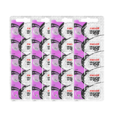 Maxell 337 SR416SW Silver Oxide Watch Batteries (20 Batteries) | eBay
