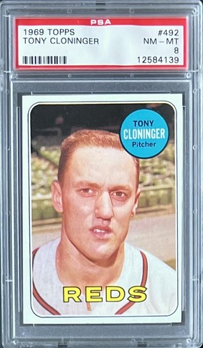 1969 TOPPS #492 TONY CLONINGER PSA 8 NM-MT REDS | eBay
