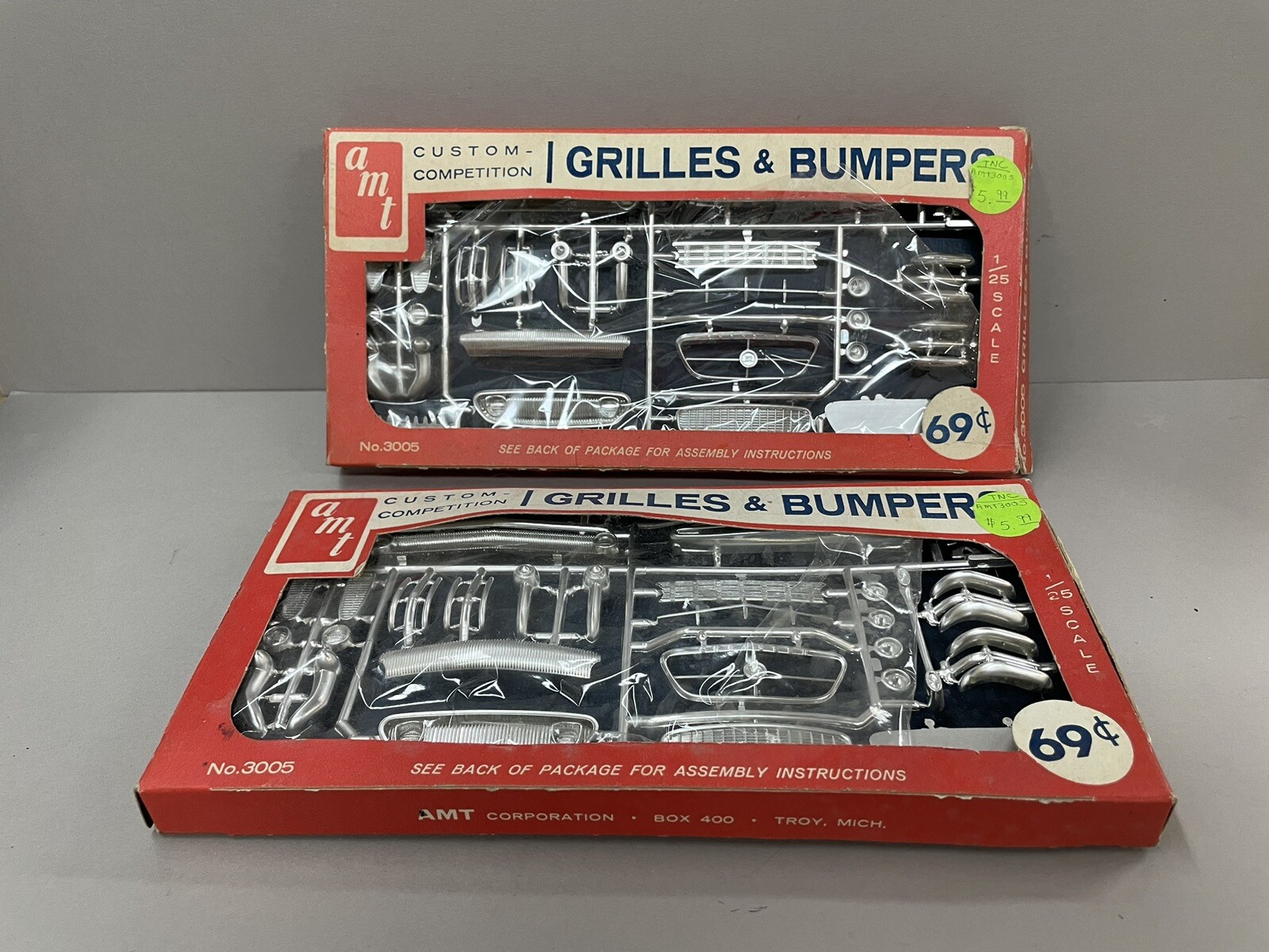 2 - 1/25 AMT Original Custom-Competition Grilles & Bumpers Parts Packs ...