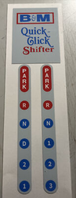 B&M Quick-Click Shifter Decals Red and Blue on Gray Set 3 | eBay