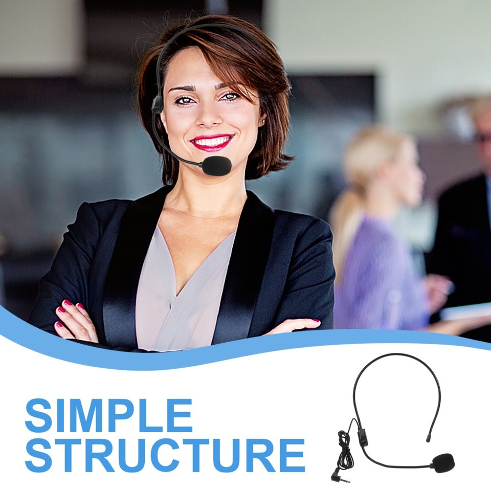 2pcs Vocal Headset Microphone Condenser Mic for Voice Amplifier Speaker ...