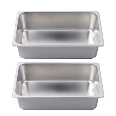 2Pack Full Size 6" Deep Stainless Steel Hotel Pans, Catering Trays ...