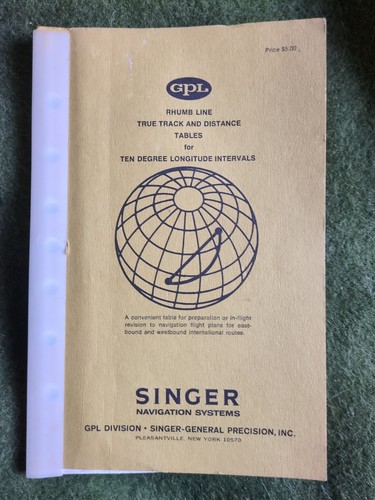 GPL Singer Navigation Systems Rhumb Line True Track & Distance Table ...