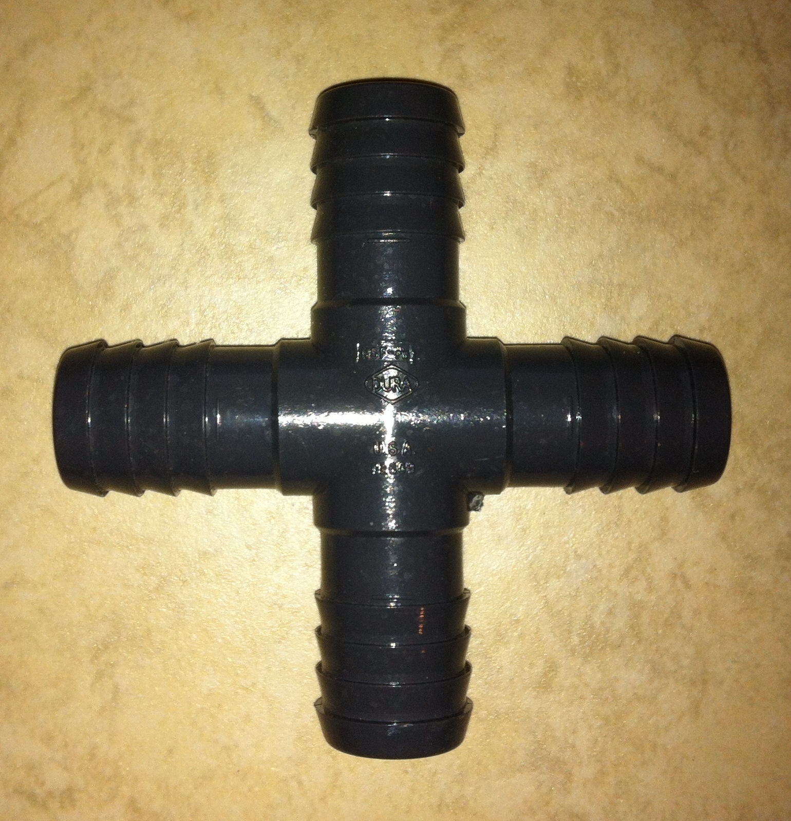 1" Barb Barbed Insert Poly Water Well Pipe Cross Tee PVC | eBay