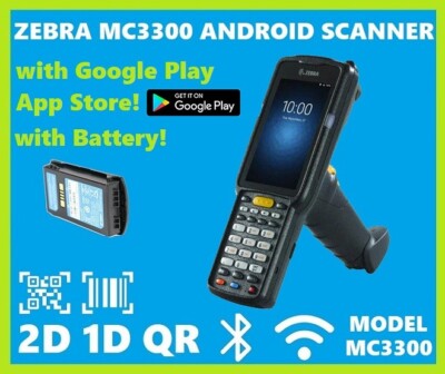 Zebra MC3300 Rugged Pistol-Grip Android 8.1 Barcode Scanner w/ Battery ...