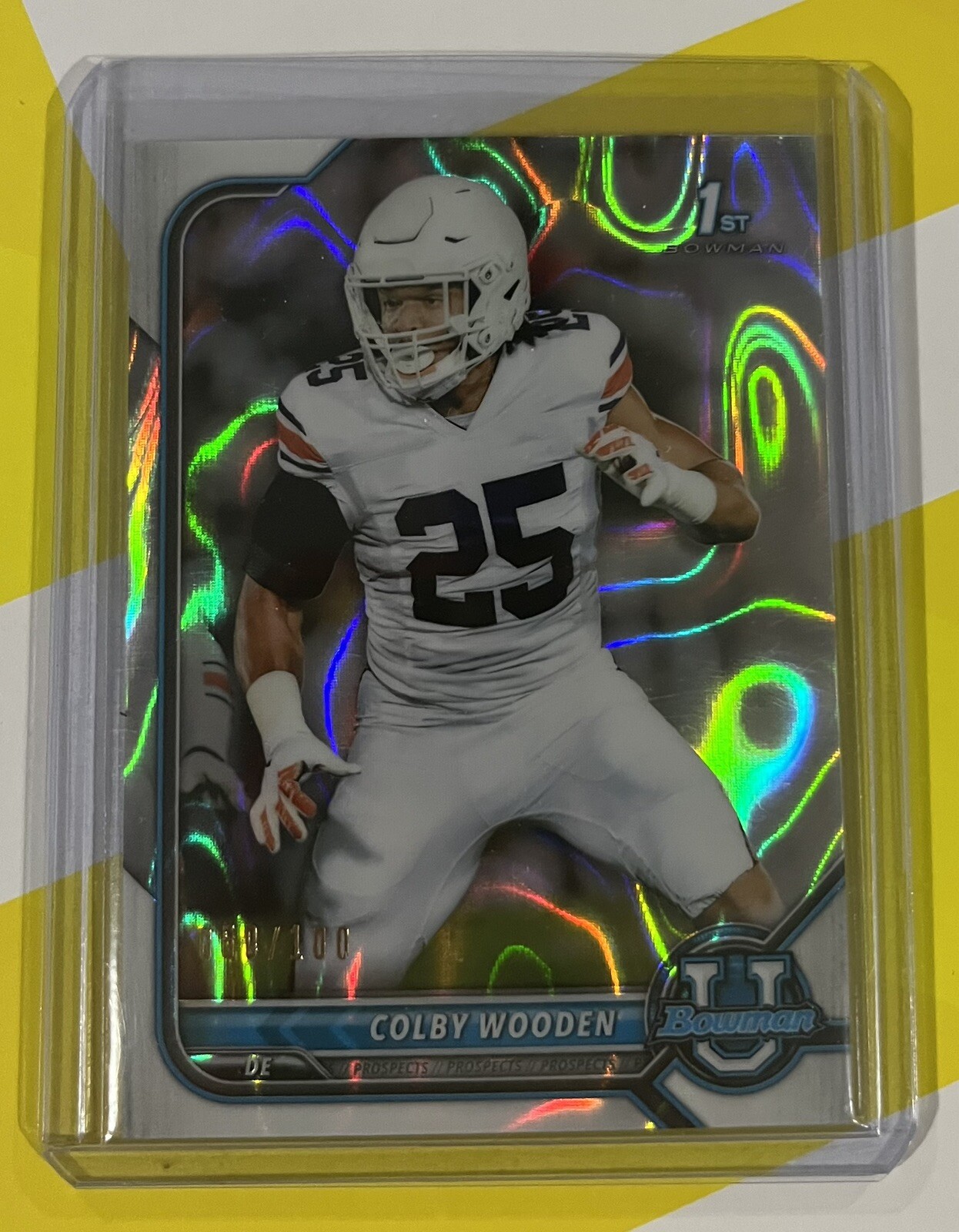 COLBY WOODEN 2022 BOWMAN U 1ST LAVA REFRACTOR /100 - GREEN BAY PACKERS ...