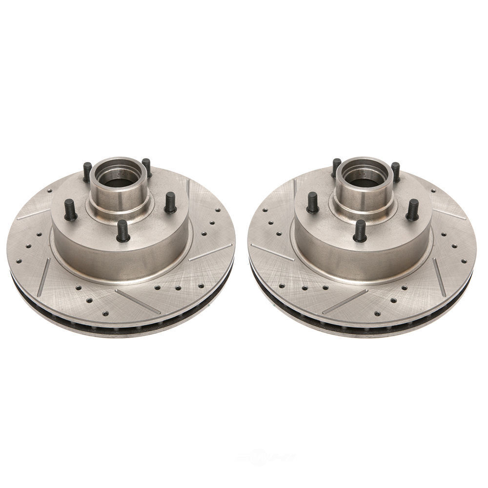 Disc Brake Rotor Set-Front Drilled and Slotted Brake Rotor Pair Power ...