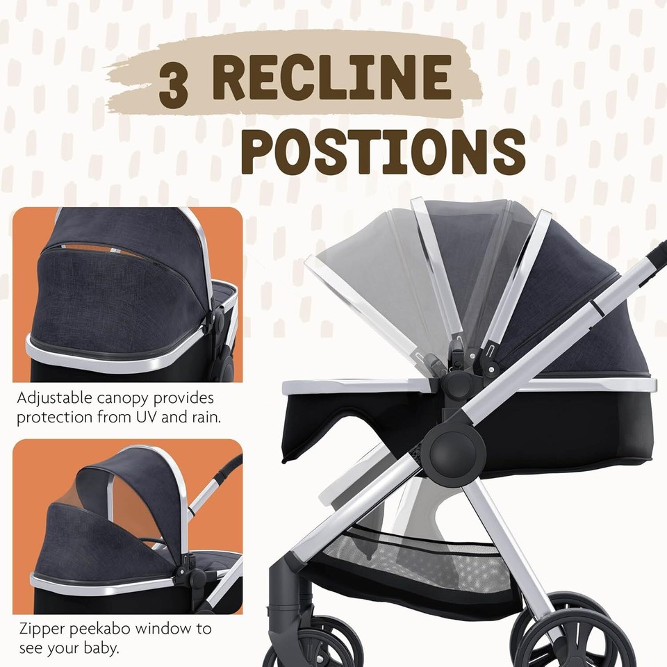 JOY & LOTUS 2 in 1 Convertible Baby Stroller-Folding ...