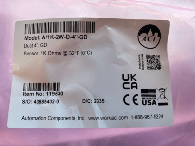 Stainless steel temp wall plate (Two Wires) RTD, Duct, 4", Galvanized ...