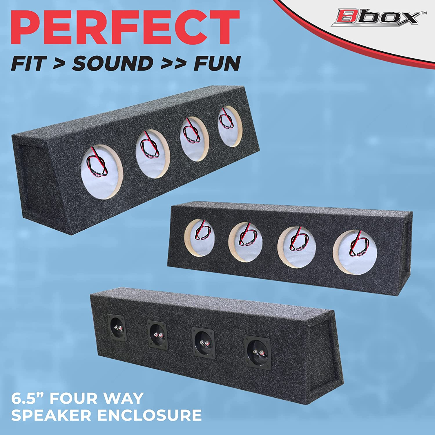 Bbox Audio Tuned 4 Way 6.5 Wedge Shape Car Speaker Boxes & Enclosures ...