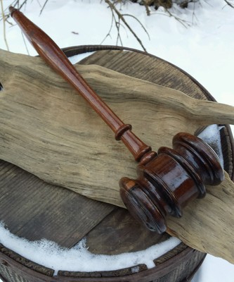 Vintage Small Solid Wood Auction Gavel Original Natural Heavy Gloss ...