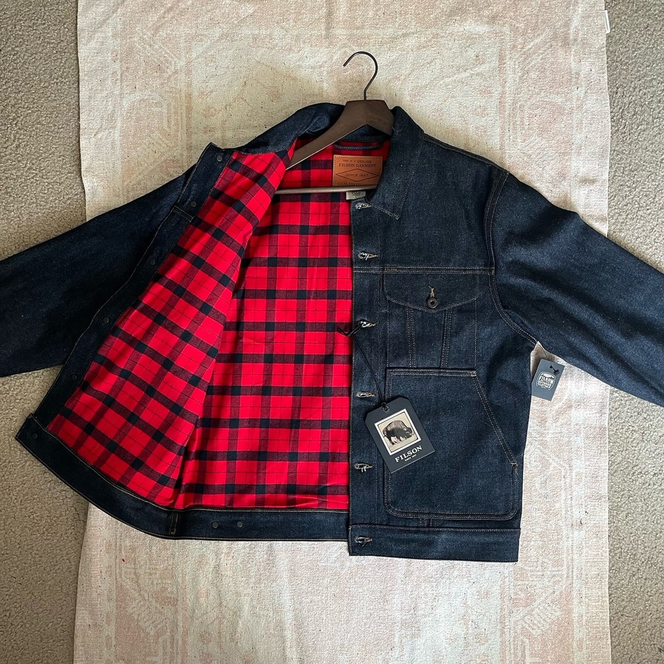 Filson Lined Denim Short Cruiser Jacket, Men's L | eBay