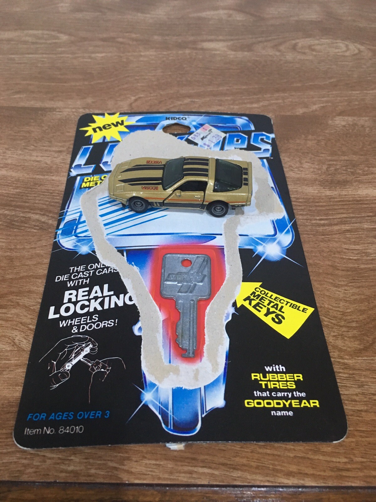 Vintage 1982 Kidco Lock-Ups Chevrolet Corvette GOLD With KEY And CARD ...