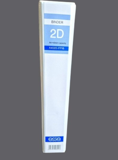 2 Pack of A4 White Presentation Folders 2D Ring File Binders -25mm ...