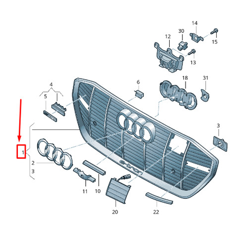 AUDI E-TRON GE RADIATOR GRILLE 4KE853651T94 4KE853651 T94 ORIGINAL for ...