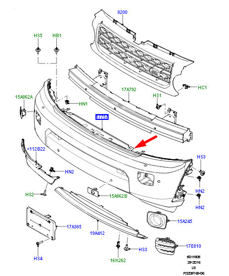 Land Rover Front Bumper Cover Primed Lr4 Discovery 4 LR013896 Genuine ...