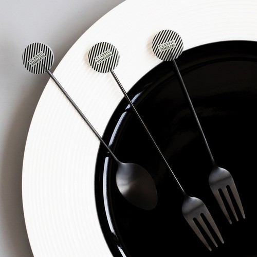 Tea Spoon Wave Printing Photo Props Exquisite Square Portable Coffee ...