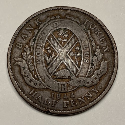 1844 Canada Half Penny Bank Token FREE SHIPPING | eBay