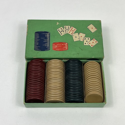 Anchor Poker Chips BAKELITE 1.25" Plain US Playing Card Co In Orig. Box ...